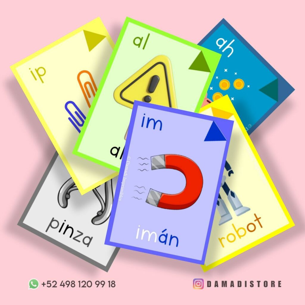 Tarjetas de las sílabas inversas (70 tarjetas)
