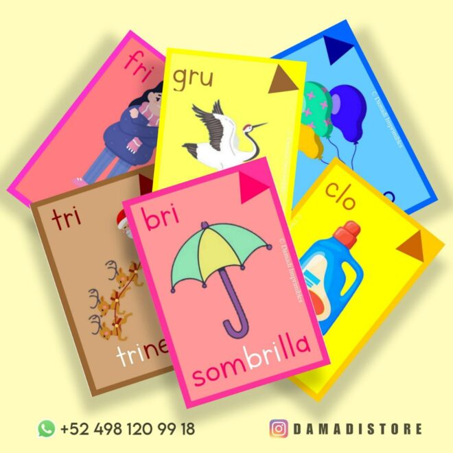 Tarjetas de las sílabas trabadas (60 tarjetas)