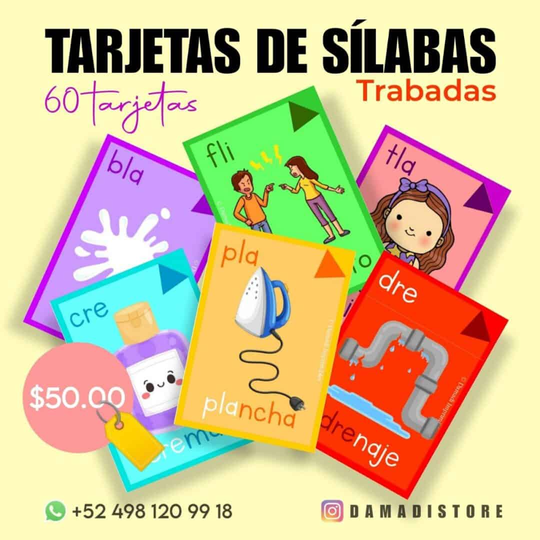 Tarjetas de las sílabas trabadas (60 tarjetas)