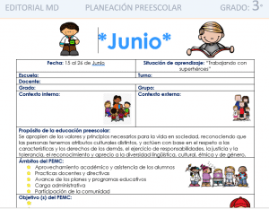 Planeacion de Junio Para Preescolar (Día del Padre)