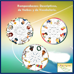Rompecabezas para Niños de los Verbos y Vocabulario