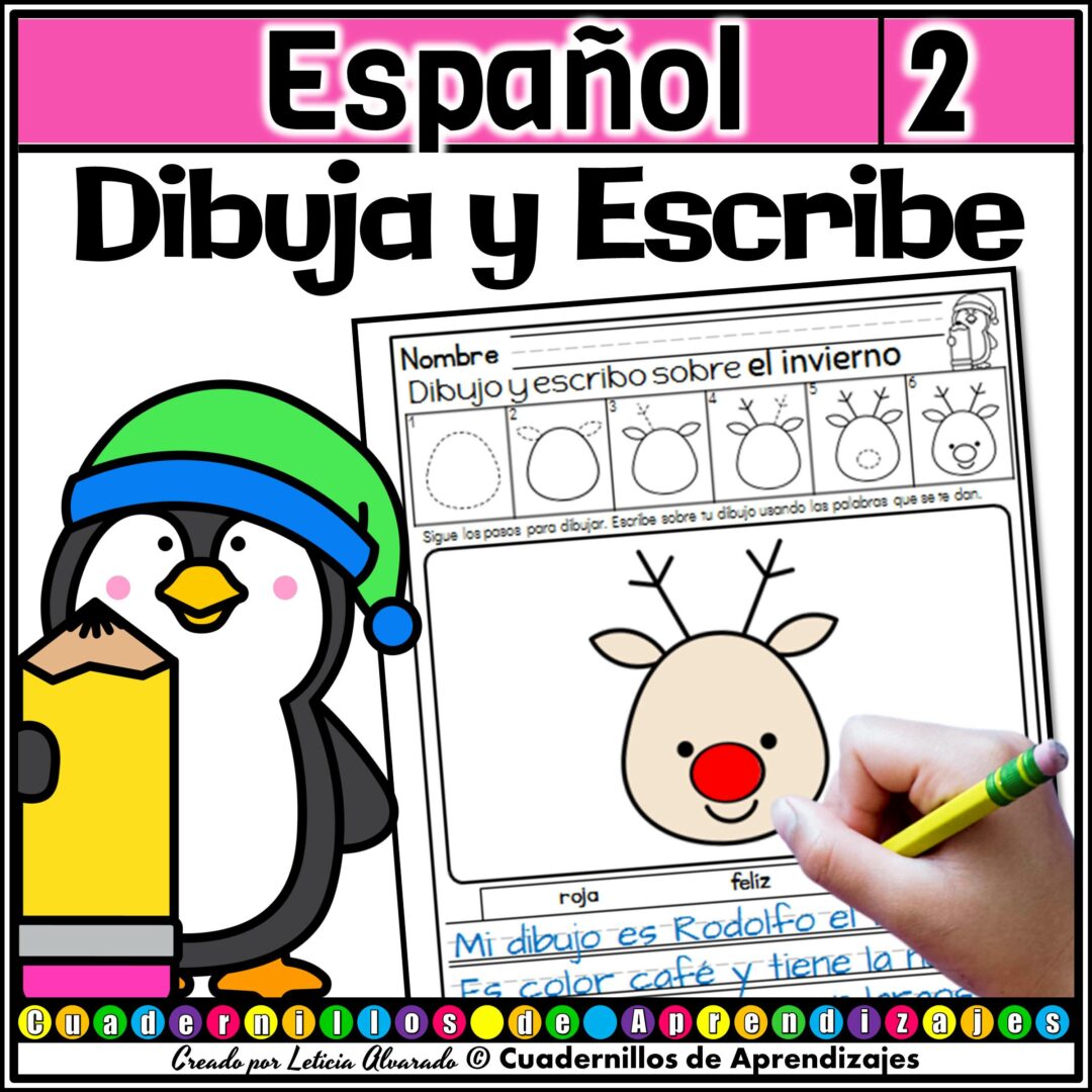 Dibuja y Escribe Invierno Adjetivos Descriptivos