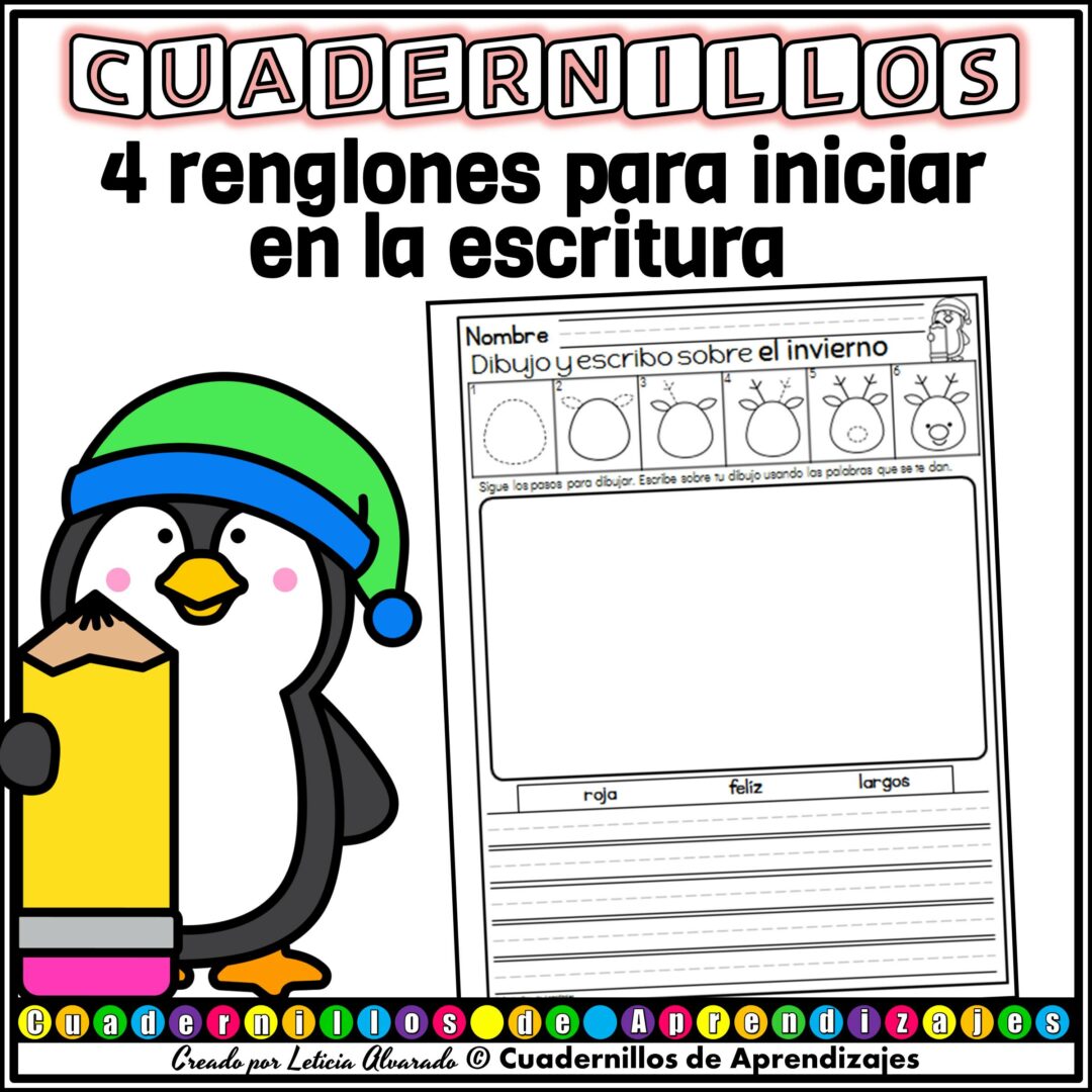 Dibuja y Escribe Invierno Adjetivos Descriptivos